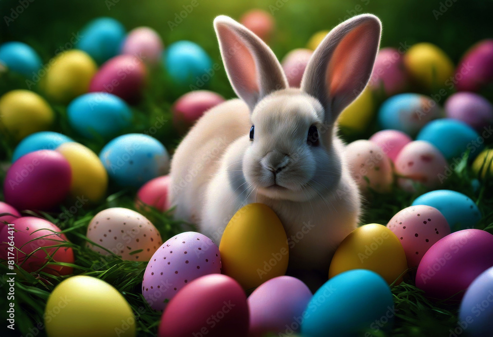 Foto de 'flyers rabbit Easter colored template poster eggs Hunt ...