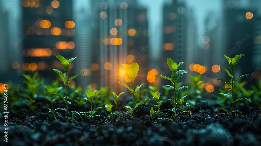 Scenes of urban greenery and sustainability, showcasing the harmonious ...