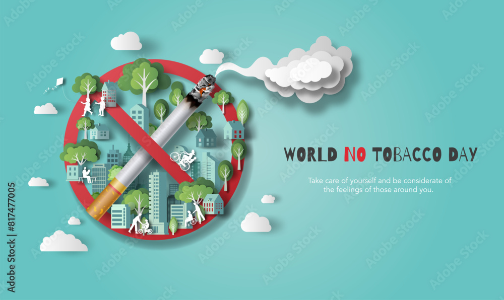 World No Tobacco day, banner design, join together to fight against ...