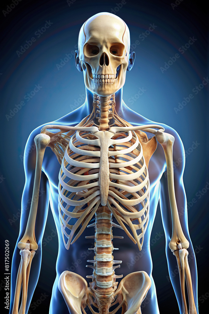 Macro shot of human skeletal system showing bones, joints, and support ...