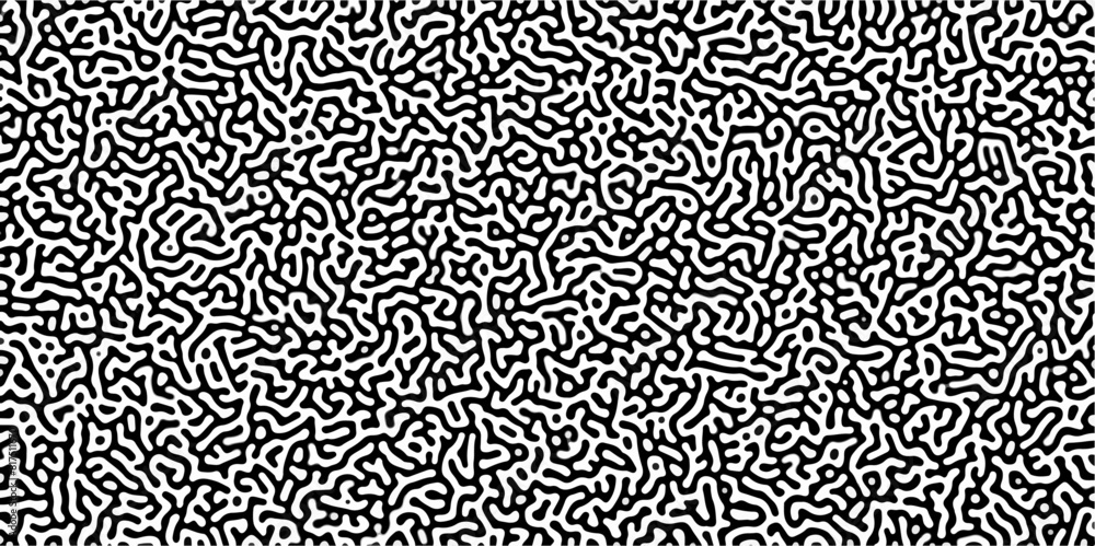 Turing reaction diffusion monochrome seamless pattern with chaotic ...