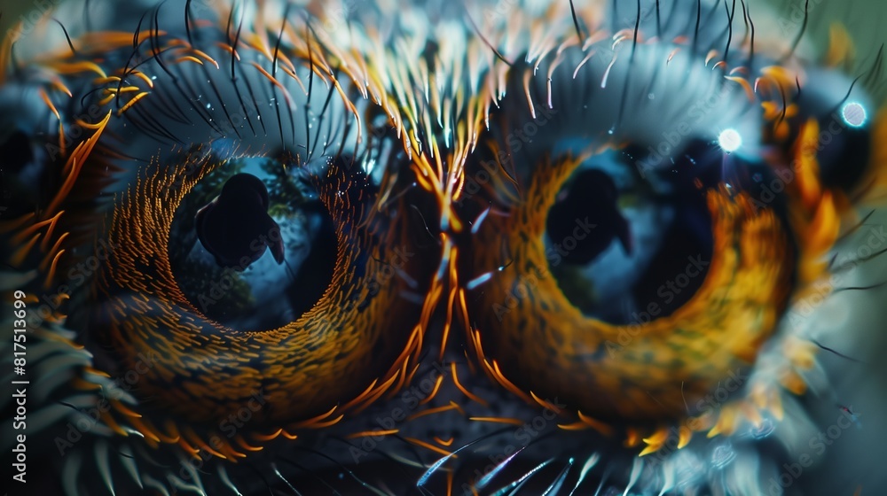 Vivid Eye Detail of Jumping Spider. Ultra close-up view of a jumping ...