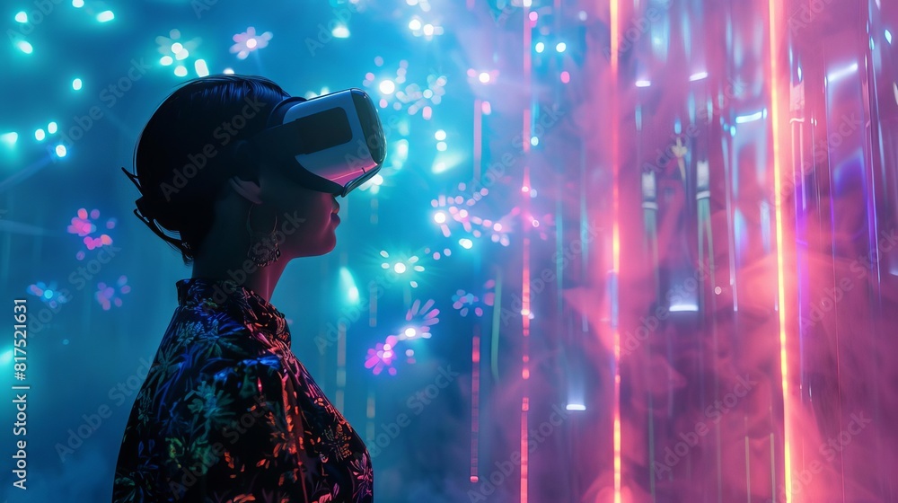 Visuals depicting the use of VR and AR in digital art, virtual ...
