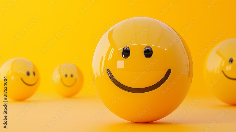 national smiley day, 3d illustration, with copy space. world emoji day ...