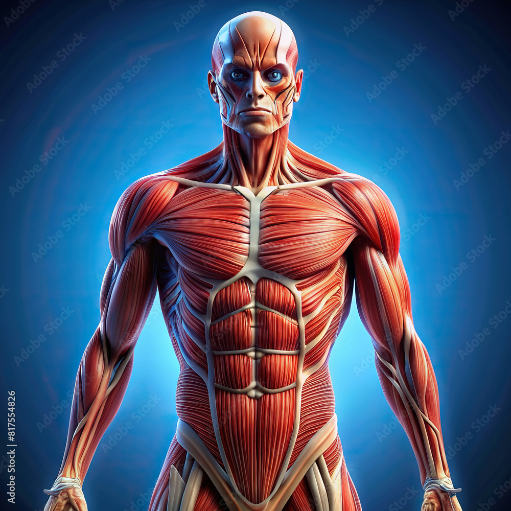 Macro photograph of human skeletal muscles, highlighting muscle fibers ...