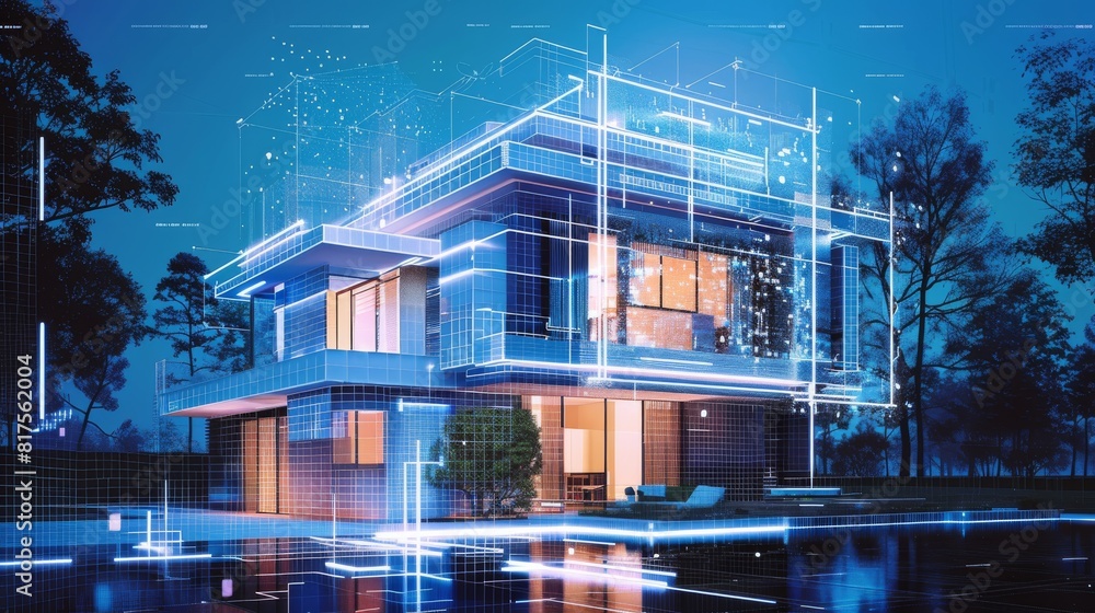 An AI-controlled system oversees the construction of a smart house, utilizing artificial ...