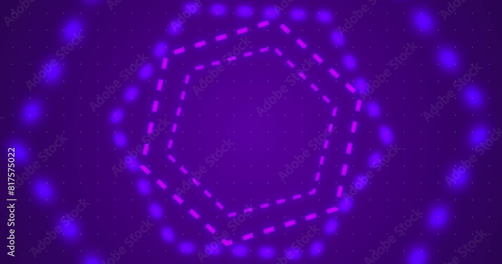 Multiple dotted technology benzene rings hexagons moving cyber computer ...
