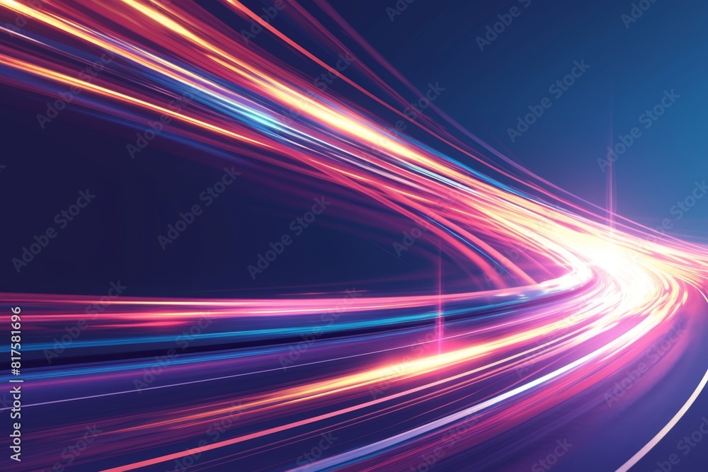 Abstract Speed Light Trails Effect Path, Fast Moving Neon Lights Future ...