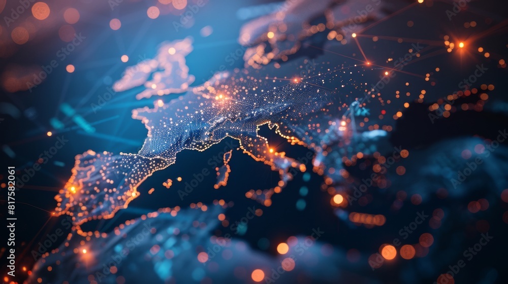 A map of a country highlighting areas where neural tech has been ...