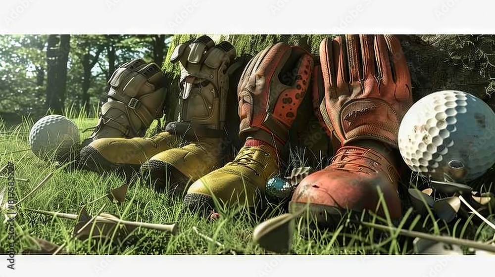 "Golf Border: A Photo Realistic Page Design Featuring Golf Items ...