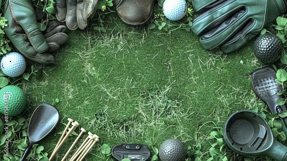 "Golf Border: A Photo Realistic Page Design Featuring Golf Items ...