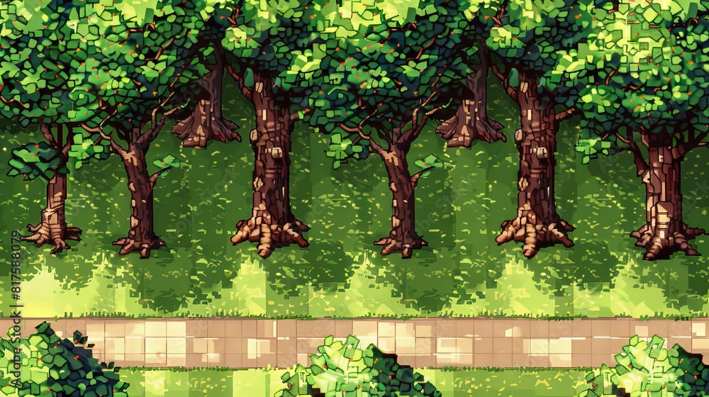 pixel art of an grassy field as seen from above, in the style of pixel ...