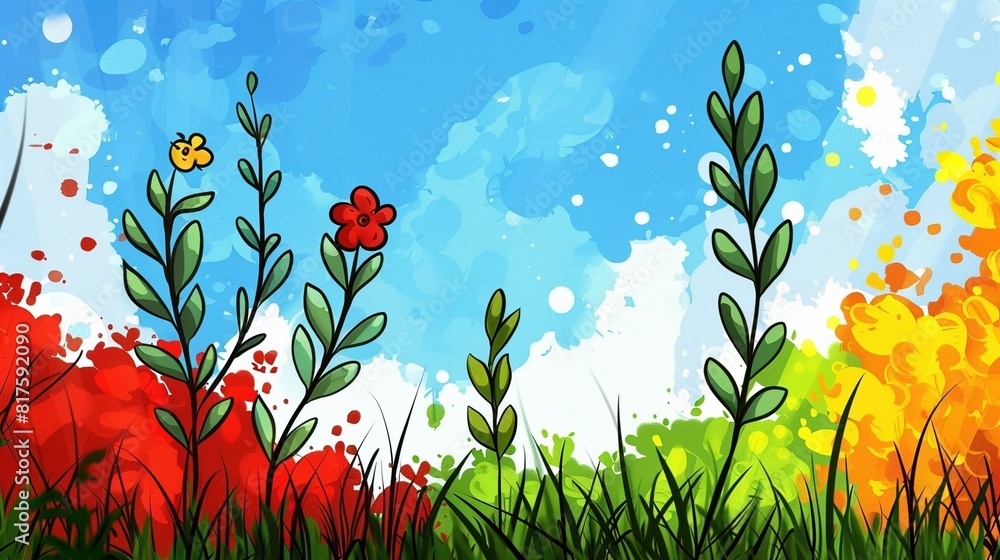 Elegant springtime herbs Vertical clip art of herbs growing in a spring ...