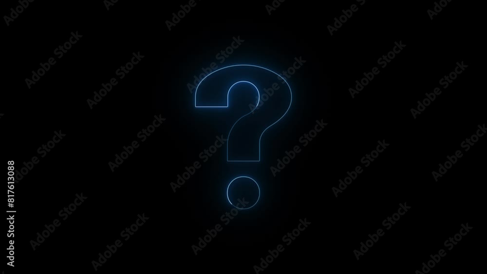 Question mark sign animation. Note of interrogation. Neon question mark ...