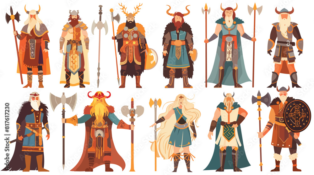 Norse gods and goddesses set. Germanic pagan deities Stock Vector ... Norse gods and goddesses set. Germanic pagan deities Stock Vector ...