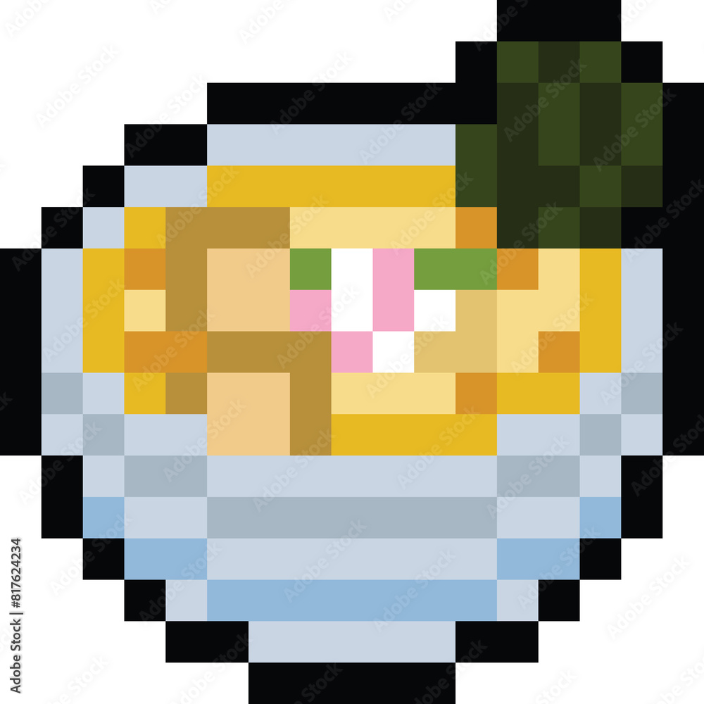 Pixel art cartoon ramen icon Stock Illustration | Adobe Stock