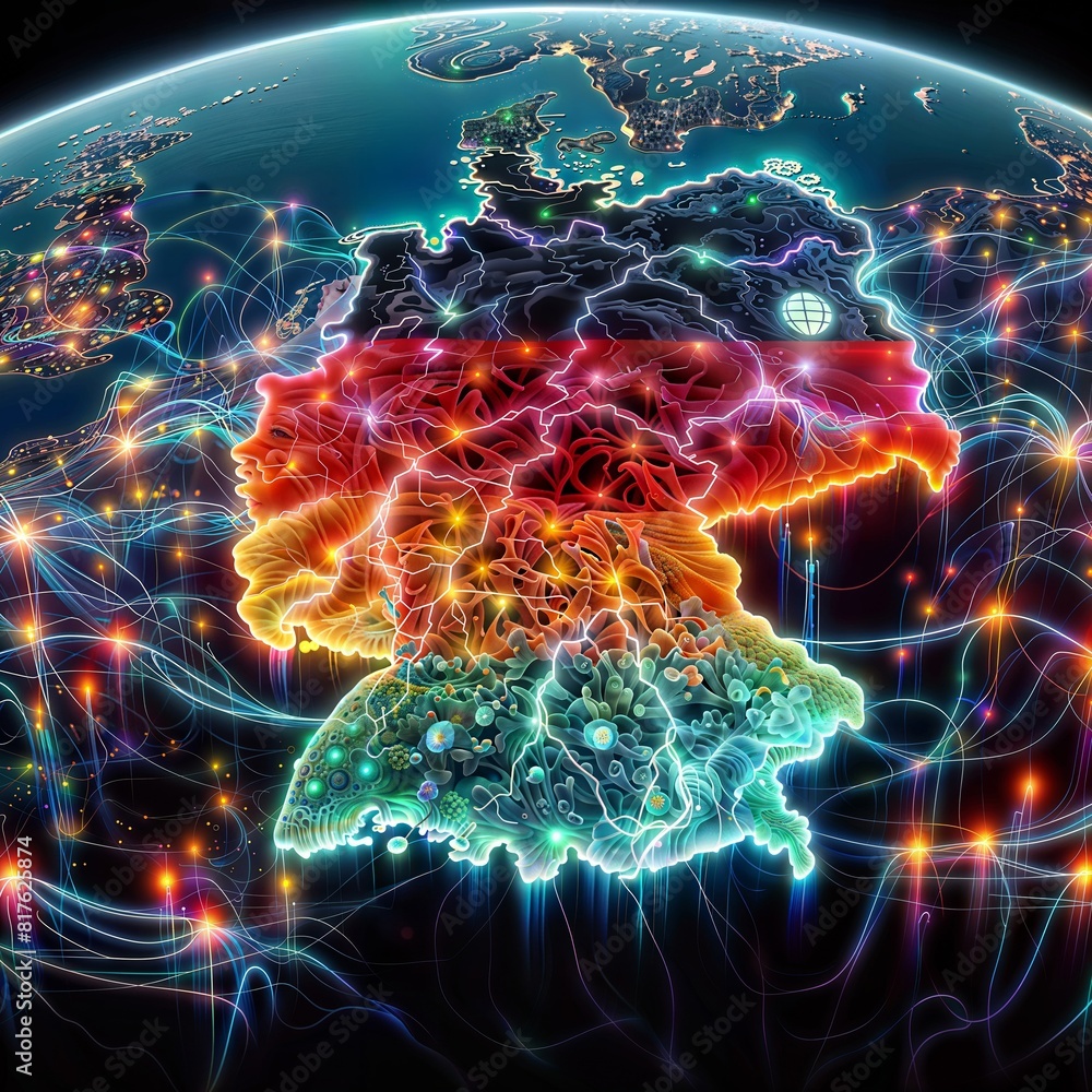 This digital map of Germany illustrates energy consumption centers ...