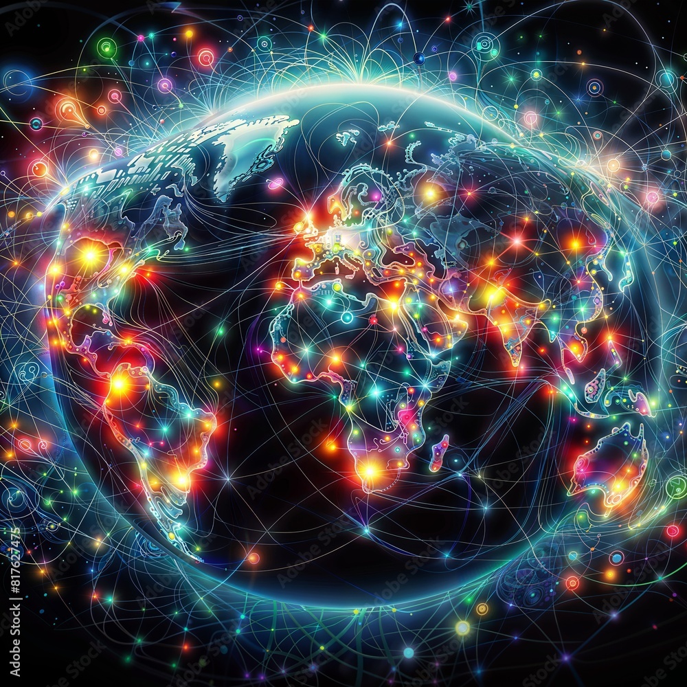 This world map depicts global energy consumption and generation ...