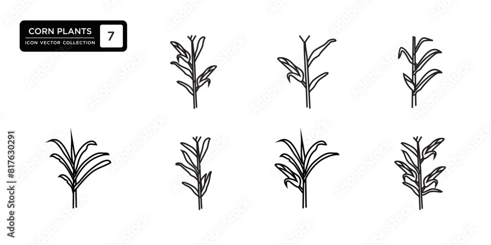 Corn plant icon collection, vector icon templates editable and ...