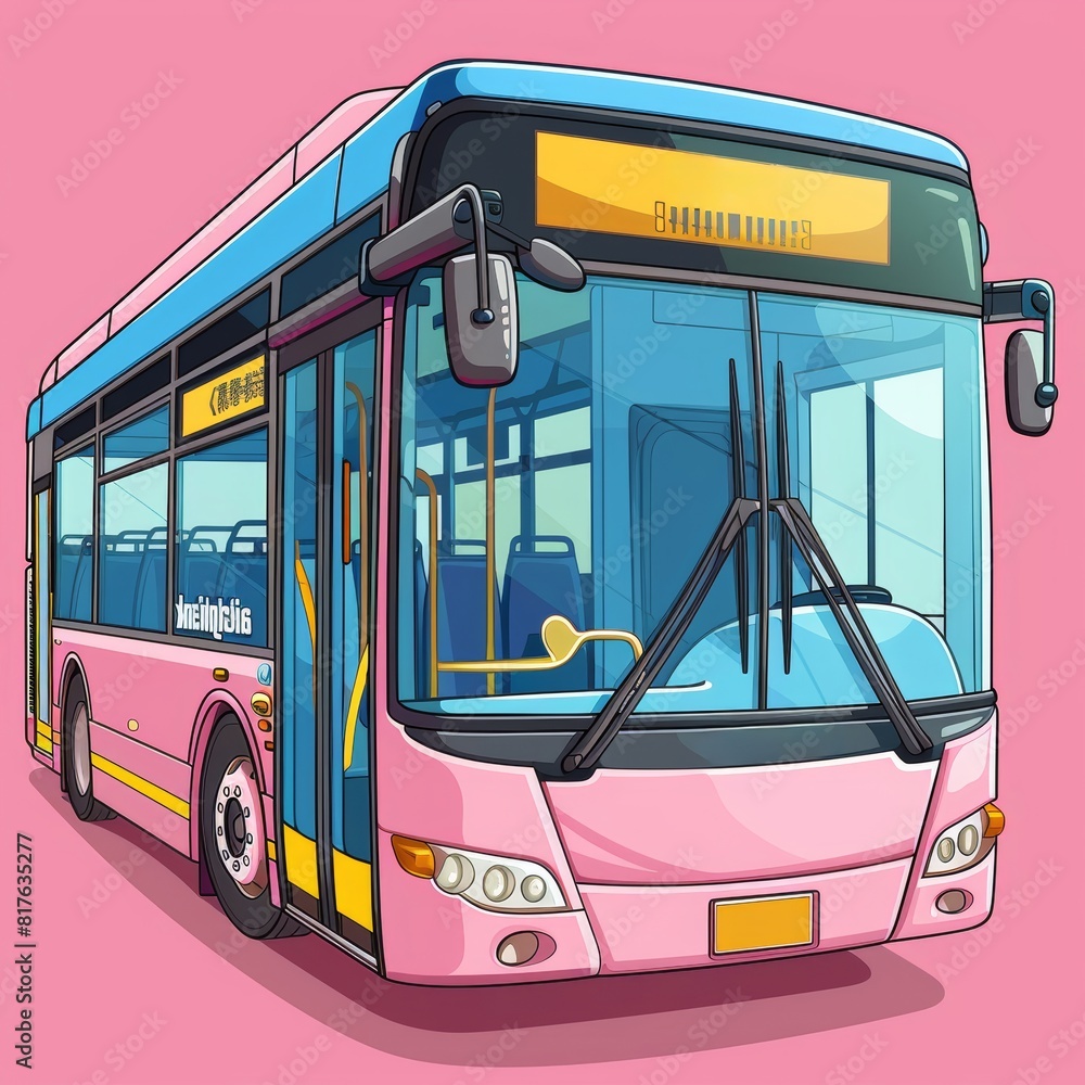 bus icon, simple flat design with bold outlines and minimal details ...