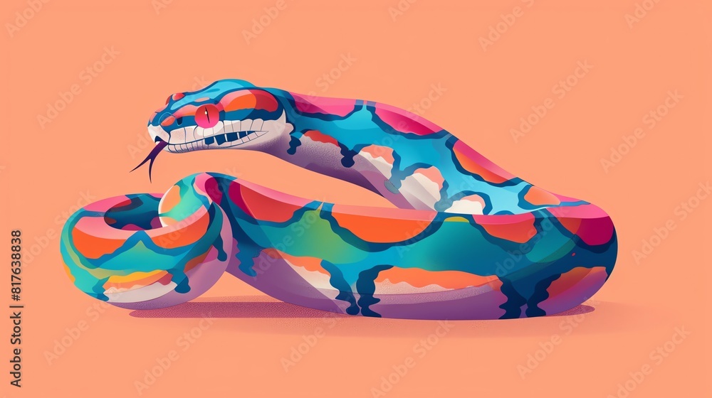 boa constrictor flat design side view tropical animation Tetradic color ...
