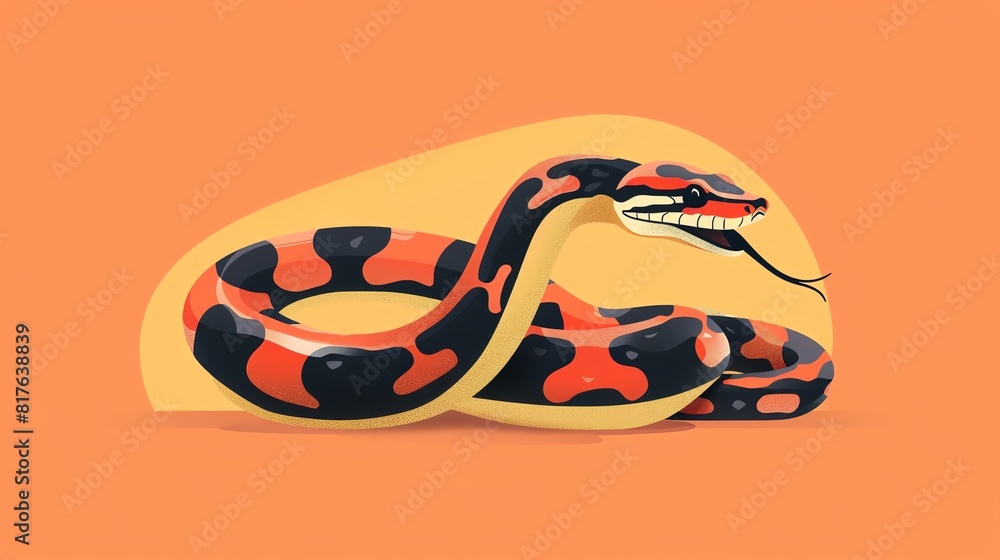 boa constrictor flat design side view tropical animation Tetradic color ...