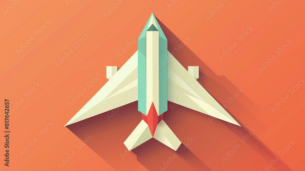 classic paper plane flat design top view origami cartoon drawing ...