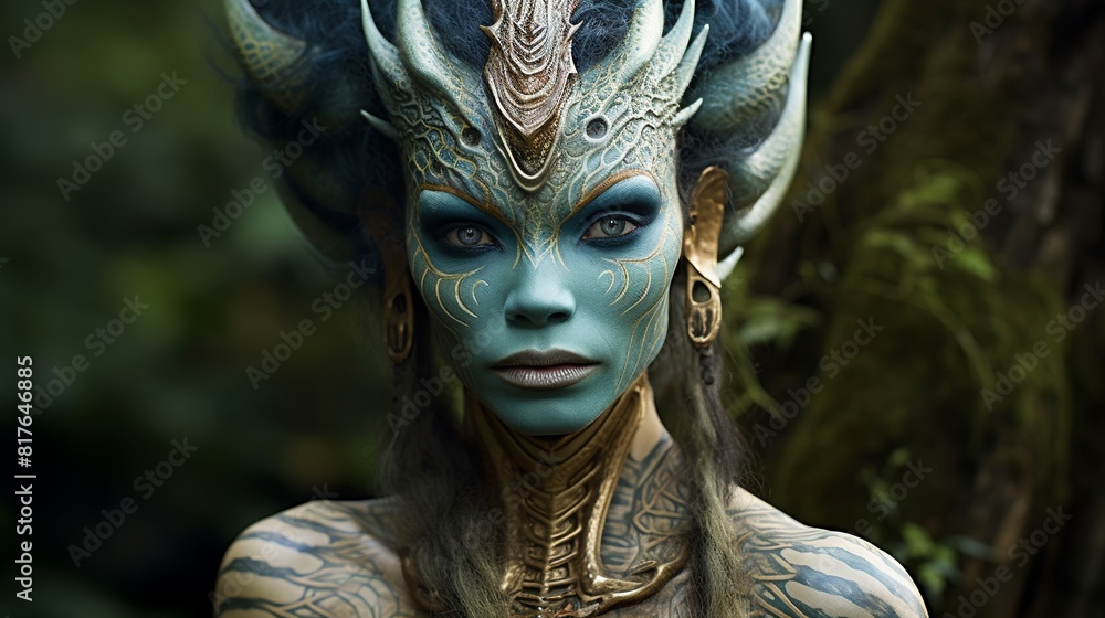 Imagine a parallel Earth where mythical creatures with humanoid faces ...