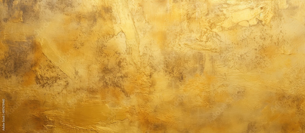 A blank concrete wall with a gold texture paint creating a surface for ...