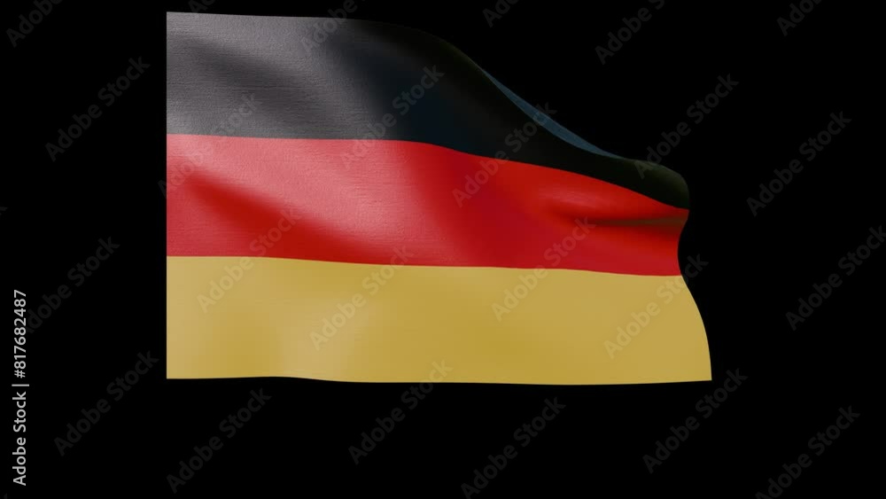 german flag 4k 3d render of a waving banner fluttering in the wind. No ...