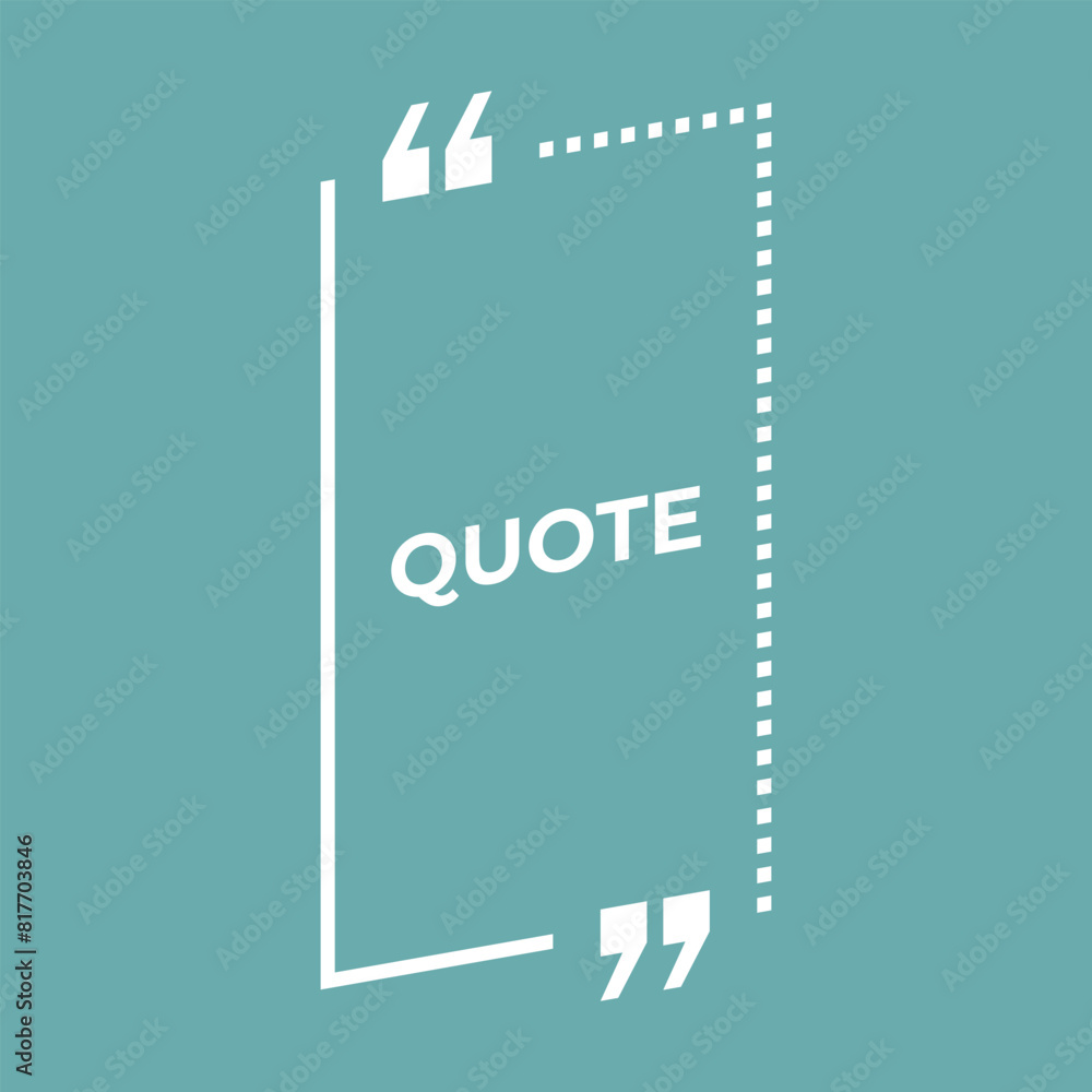 Quote frame. Rectangle shape. Textbox for comment, title, citation ...