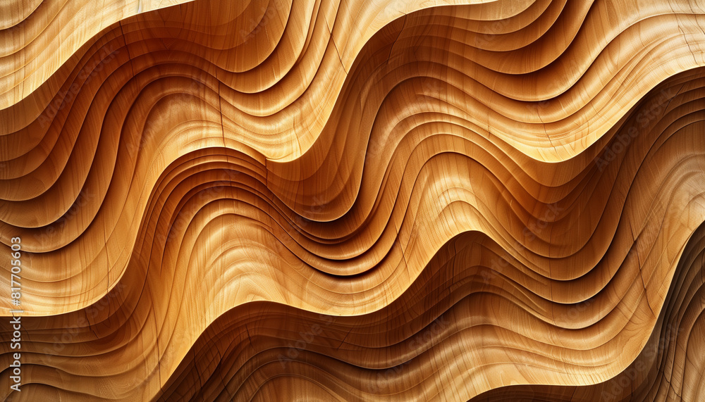 Repetitive pattern of interlocking wooden grain vortices, smoothly ...