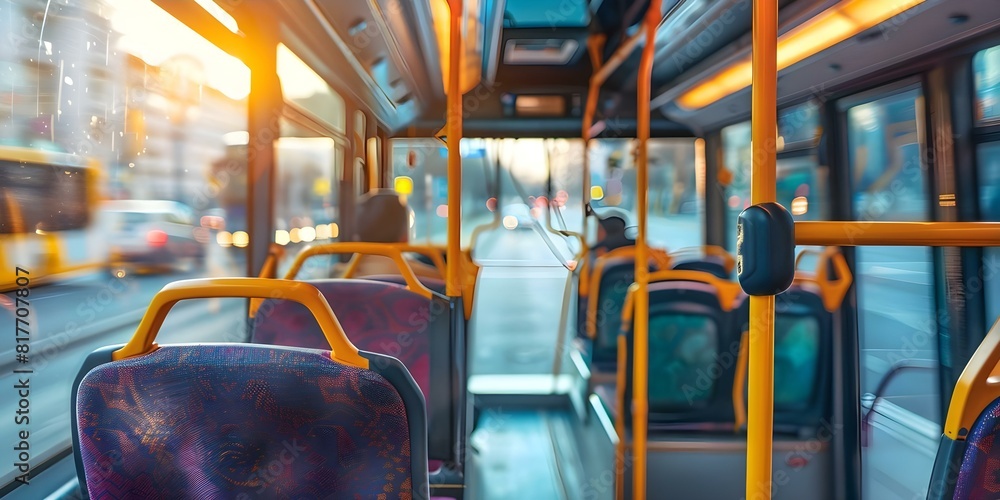 Inviting Passengers to Board: Inside an Empty Yellow City Bus with ...