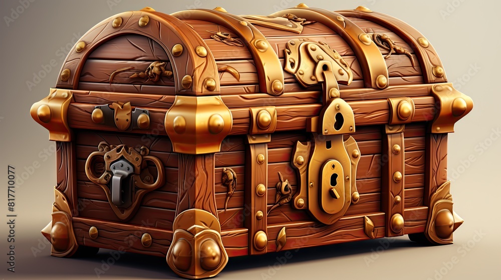 Cartoon Treasure Chest with Intricate Details - Vector Clip Art ...
