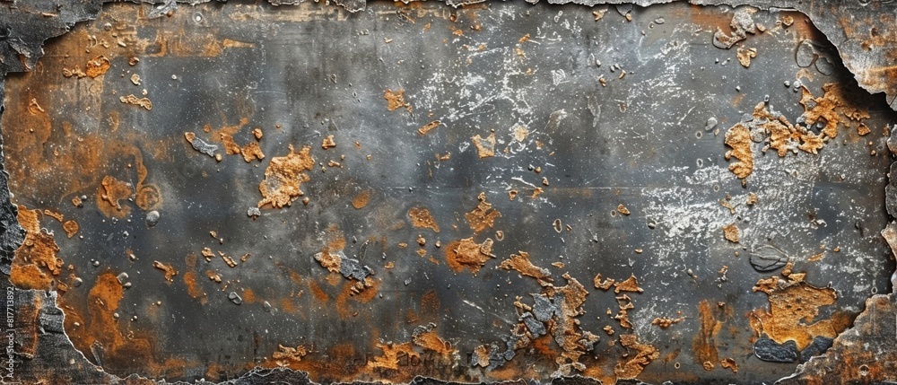 Heavy distressed metal texture with a grunge border, detailed brush ...