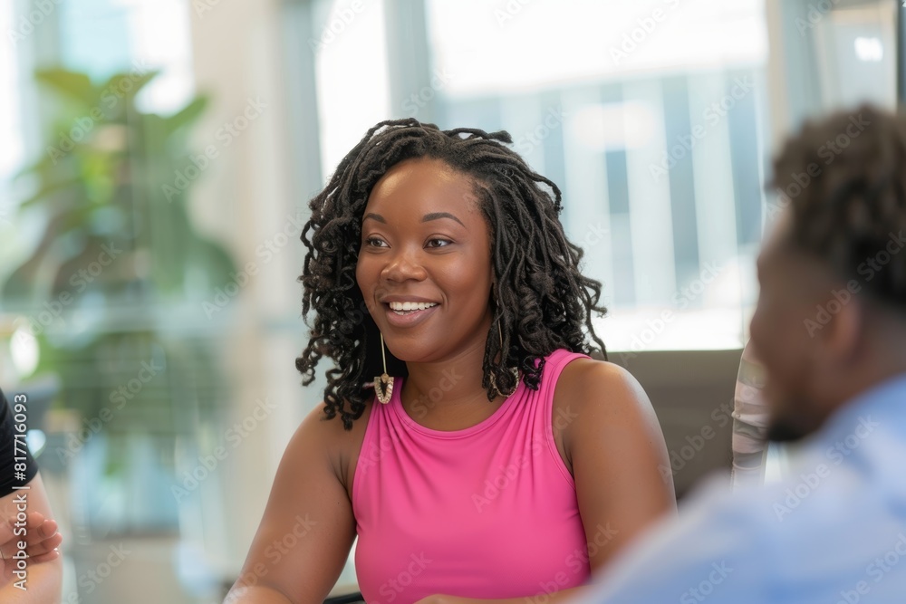 A marketing or advertising job interview with a black woman and a ...