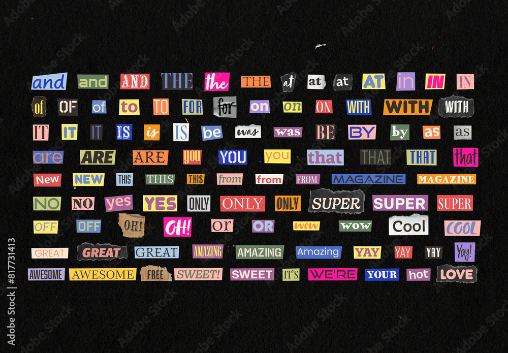 Ransom Note Letters Set V2 Stock Template | Adobe Stock