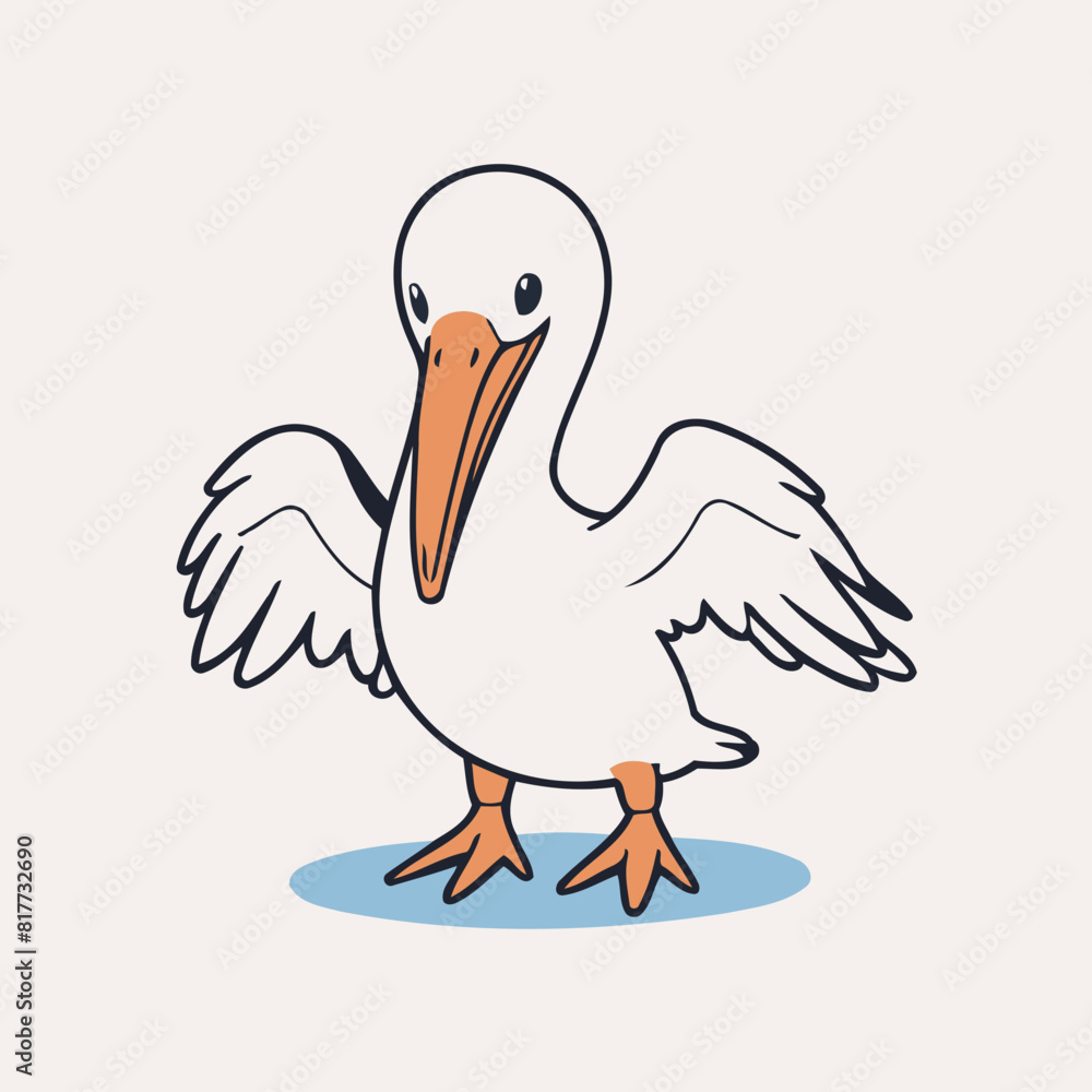 Cute Pelican for kids vector illustration Stock Vector | Adobe Stock