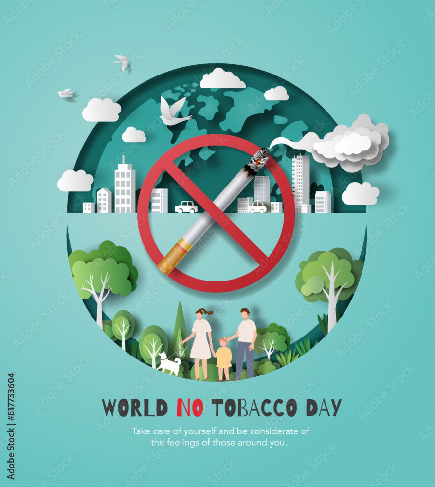 World No Tobacco day, banner design, join together to fight against ...