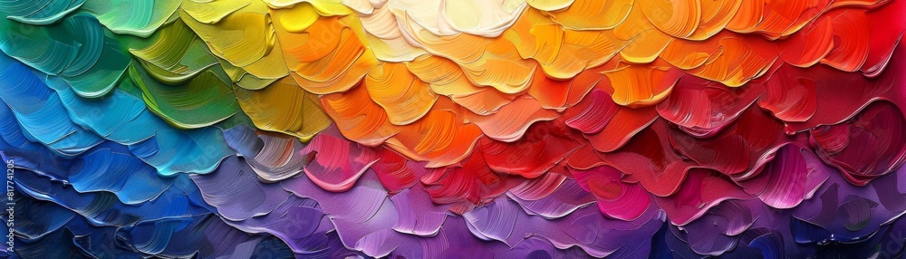 Vibrant and textured rainbow art, combining abstract and realistic ...