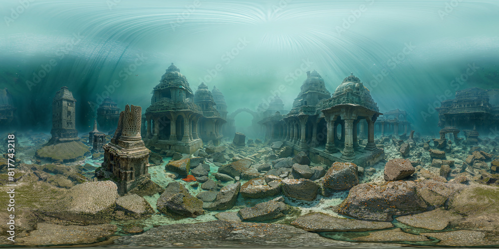 Underwater Dwarka city VR 360 Spherical Panorama Stock Photo | Adobe Stock