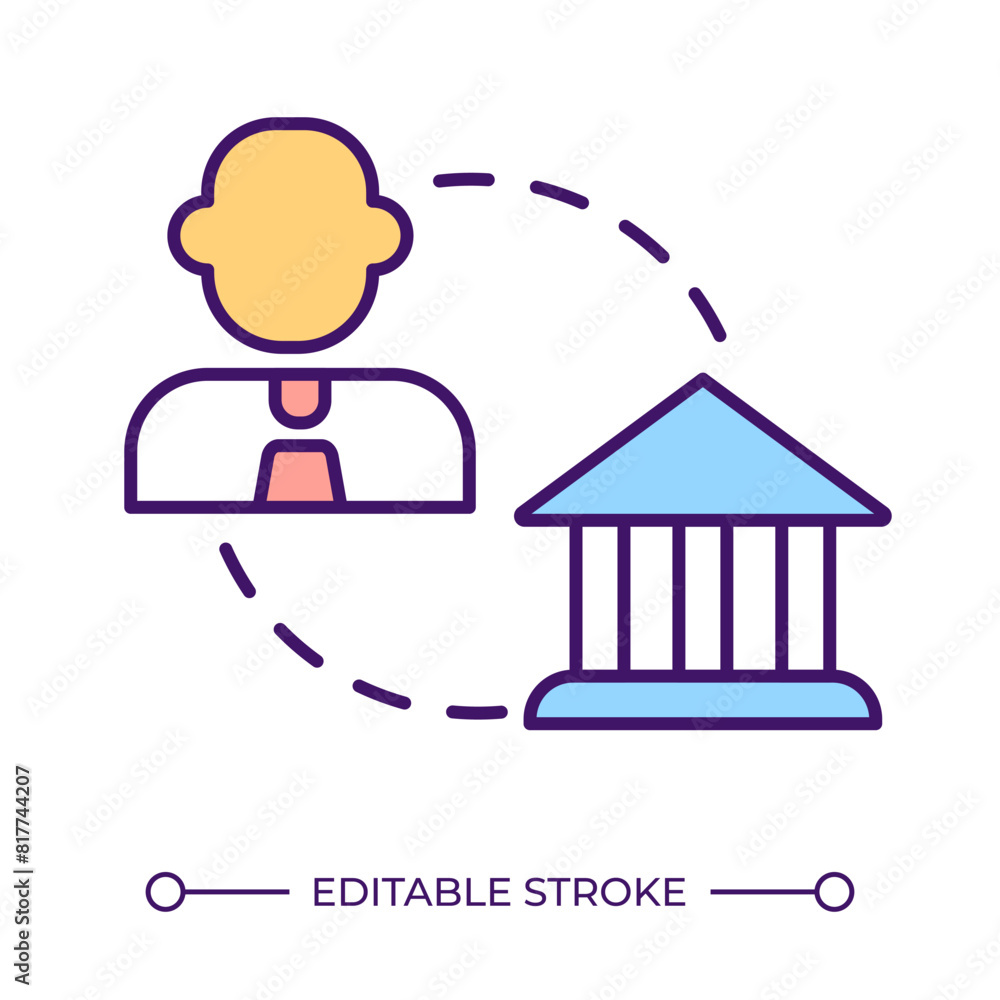 B2G model RGB color icon. Business to government. Business model ...