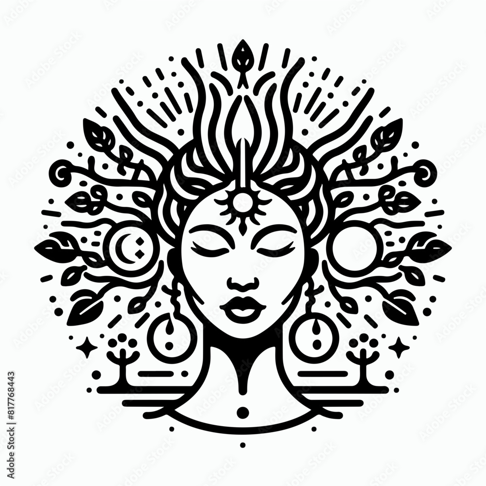 Goddess of earth Gaia (Greec mythologie). Antique statue of stone ...