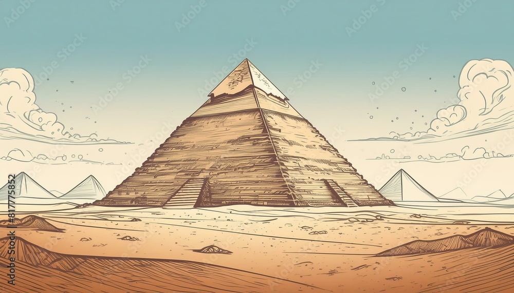 Foto de Une énorme pyramide dans le désert avec du sable, du sel et du ...