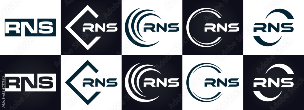 RNS logo. R N S design. White RNS letter. RNS, R N S letter logo design ...