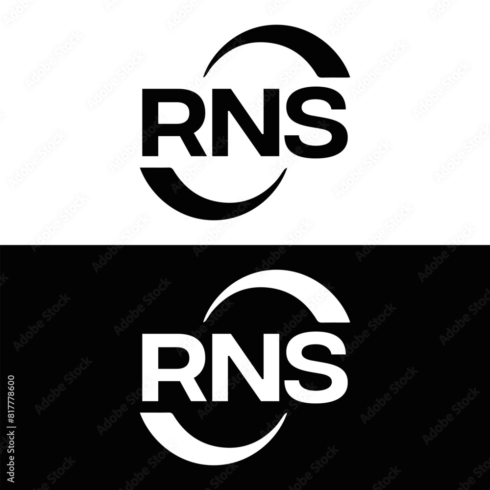 RNS logo. R N S design. White RNS letter. RNS, R N S letter logo design ...