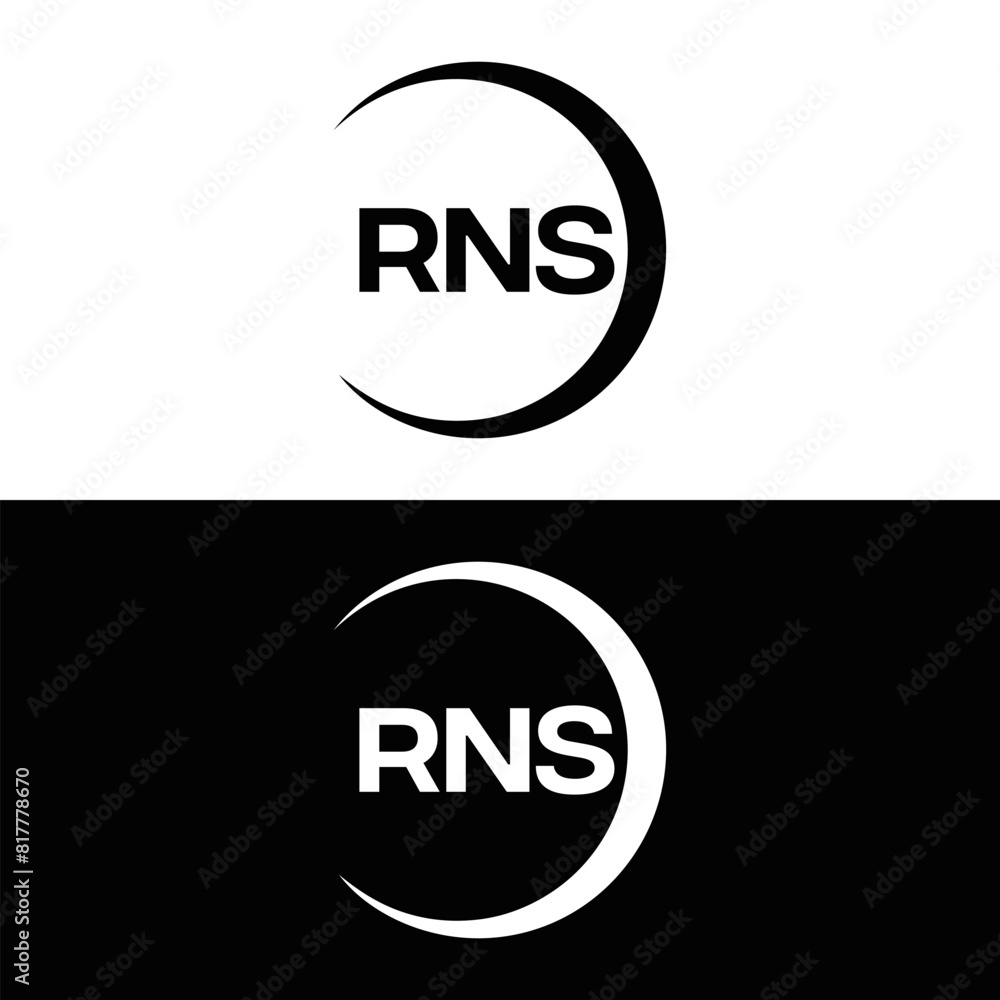 RNS logo. R N S design. White RNS letter. RNS, R N S letter logo design ...