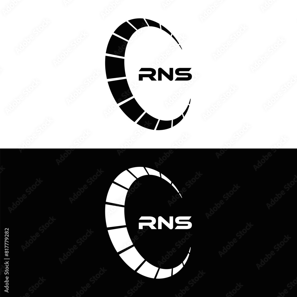 RNS logo. R N S design. White RNS letter. RNS, R N S letter logo design ...