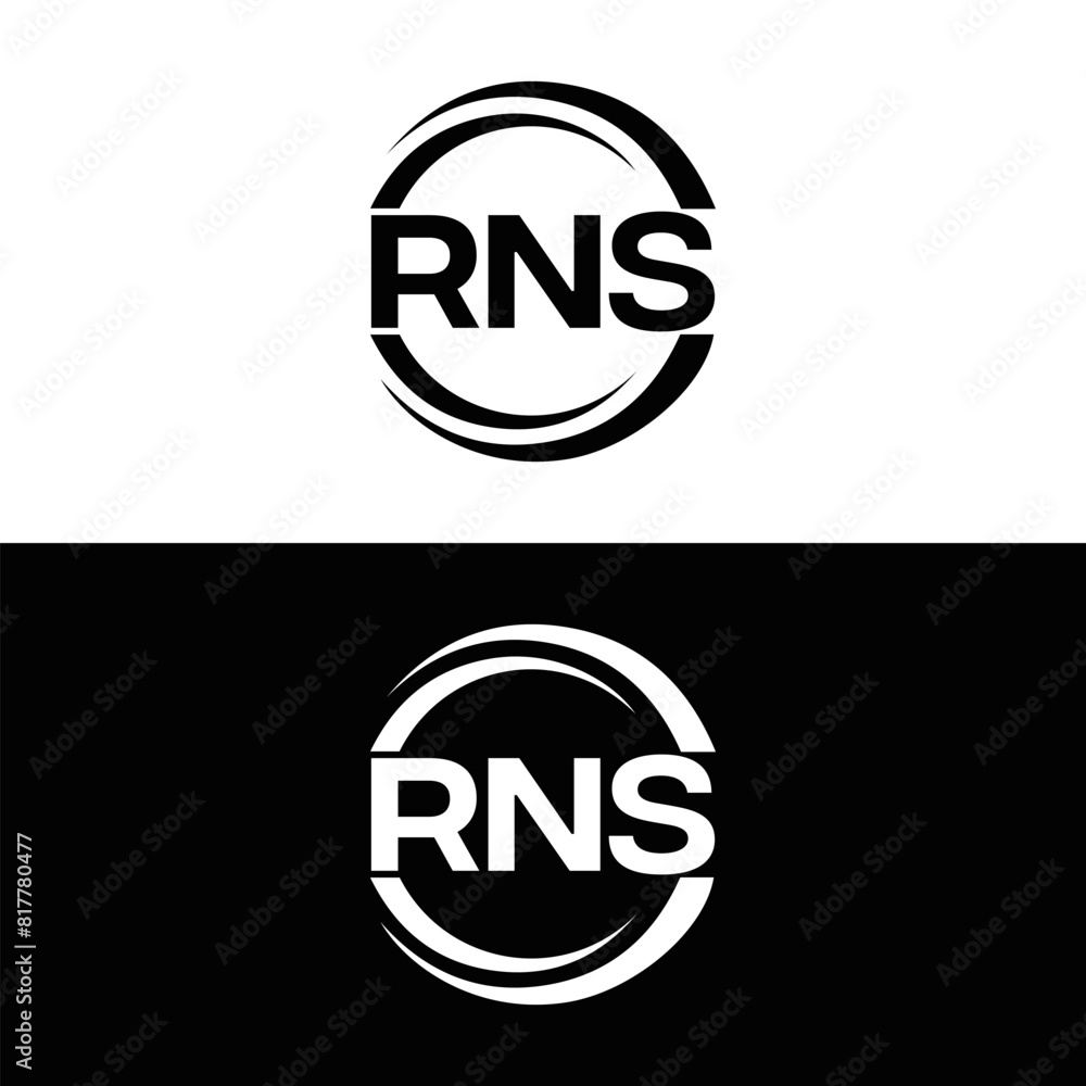 RNS logo. R N S design. White RNS letter. RNS, R N S letter logo design ...