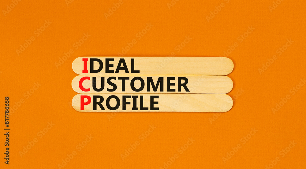 ICP ideal customer profile symbol. Concept words ICP ideal customer ...